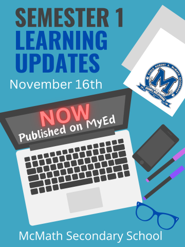Sem 1 Learning Update PUBLISHED to MyEd | École Secondaire R.A. McMath ...